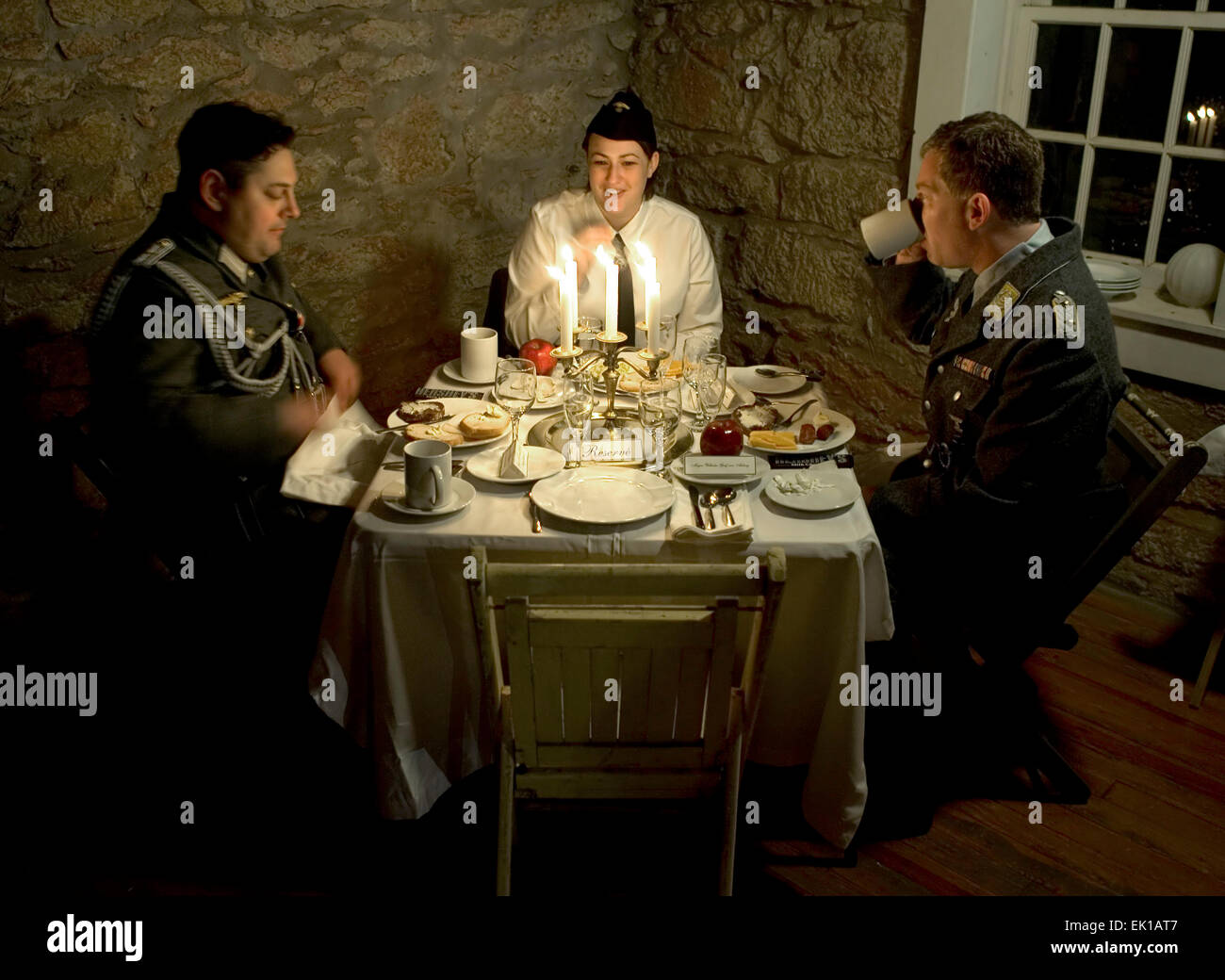 Re-enactors in Third Reich's World War II SS (Schutzstaffel) uniforms ...