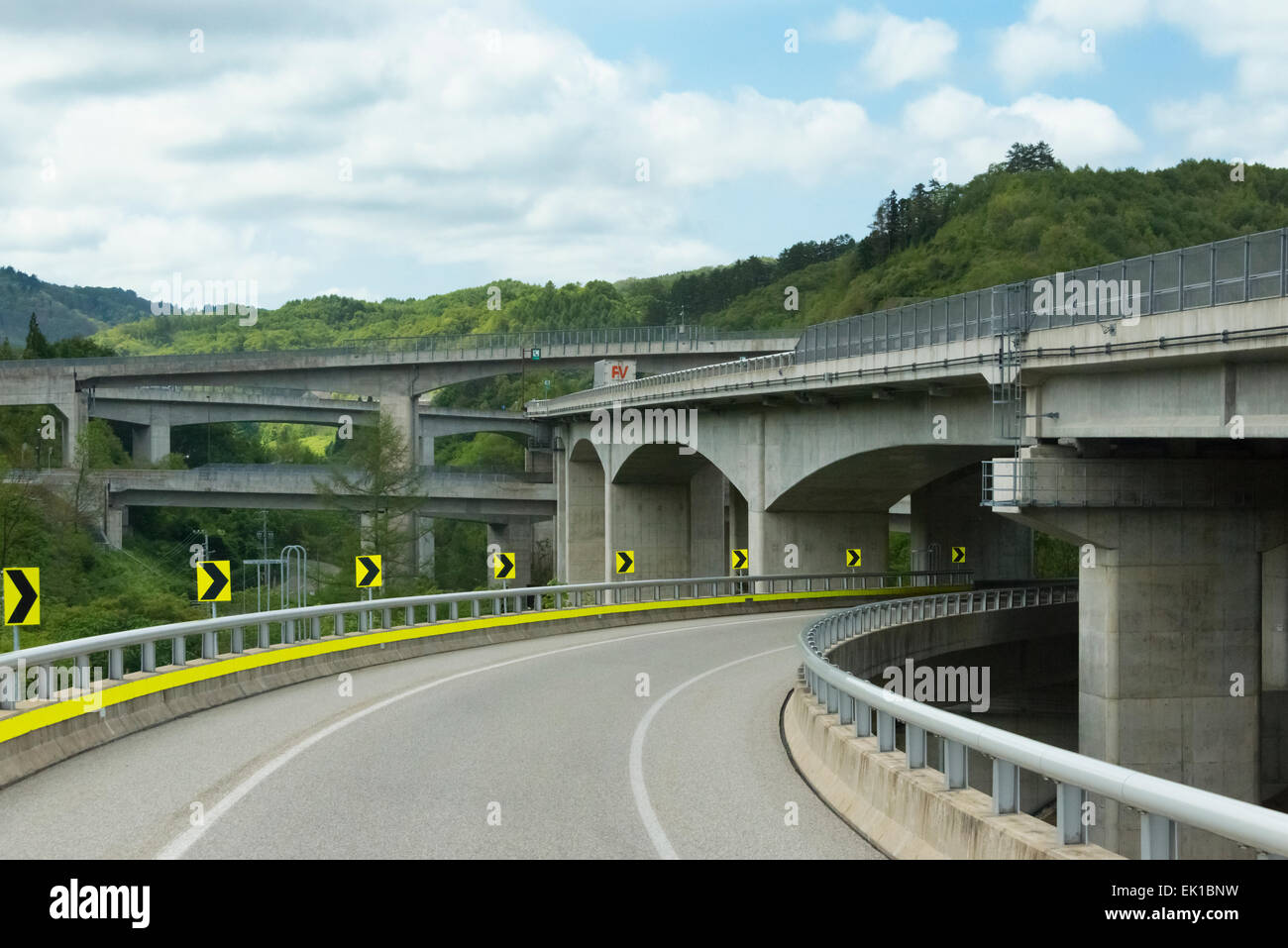 Highway system in the mountain, Takayama, Gifu Prefecture, Japan Stock ...