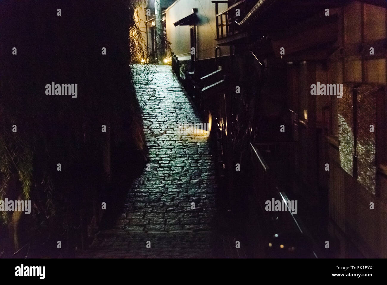 Traditional street at night, Gujo Hachiman, Gifu Prefecture, Japan ...