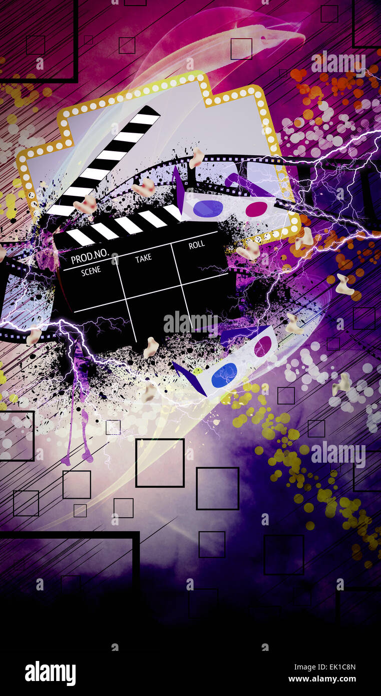 Cinema, movie, cinematography advert poster or flyer background with ...