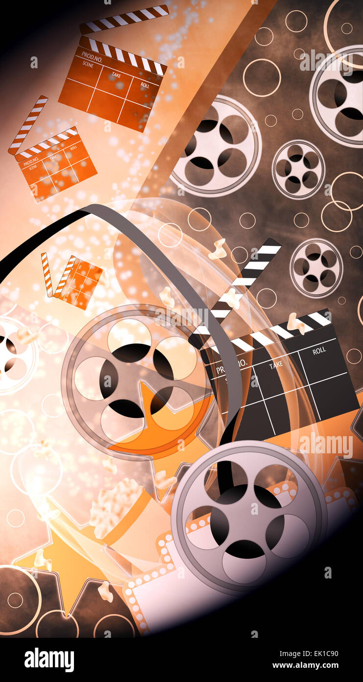 Cinema, movie, cinematography advert poster or flyer background with ...