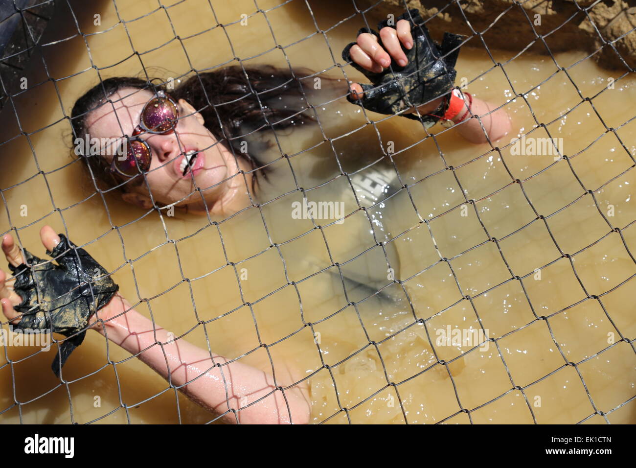 Nicosia, Cyprus. 4th Apr, 2015. A player goes through the tank during ...