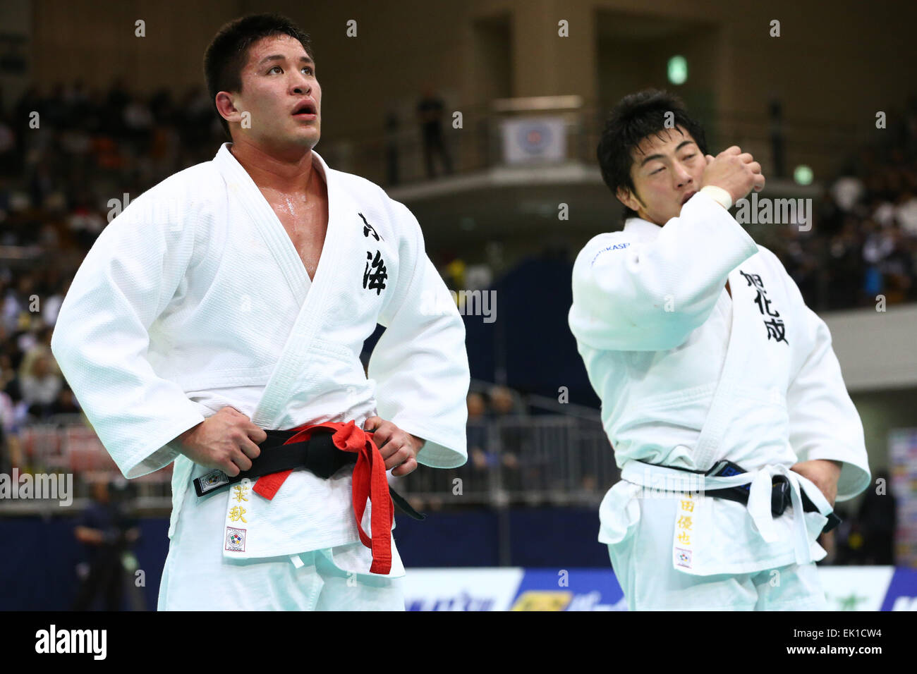 Fukuoka, Japan. 4th Apr, 2015. (L-R) Matthew Baker, Yuya Yoshida Judo : All Japan Selected Judo ...