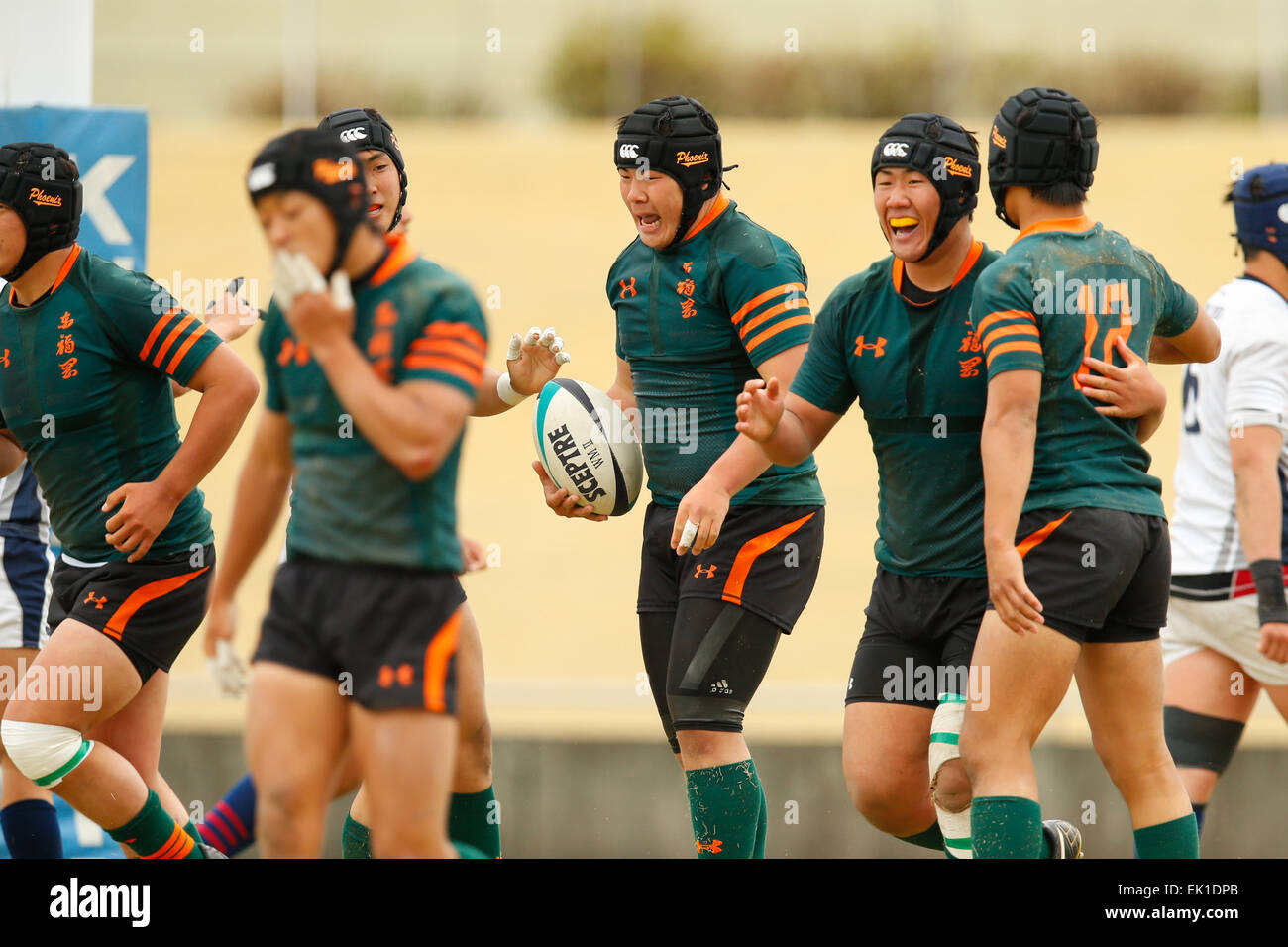 Kumagaya Rugby Stadium, Saitama, Japan. 4th Apr, 2015. Higashi Fukuoka ...