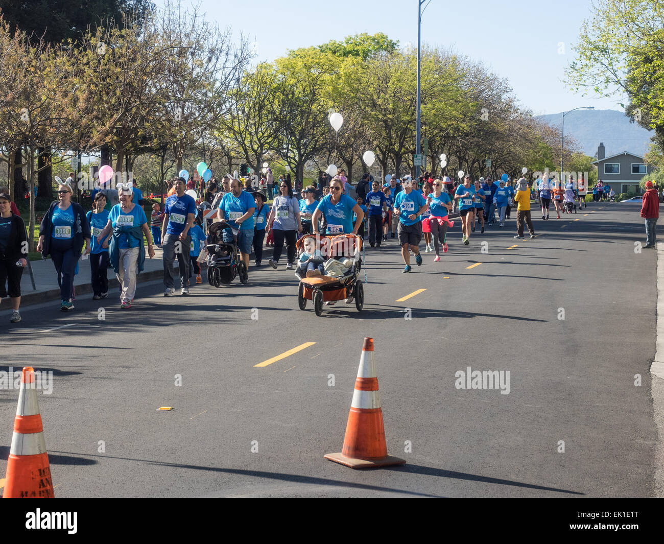 CUPERTINO, CA - APRIL 4: Annual Big Bunny Fun Run, an event that ...
