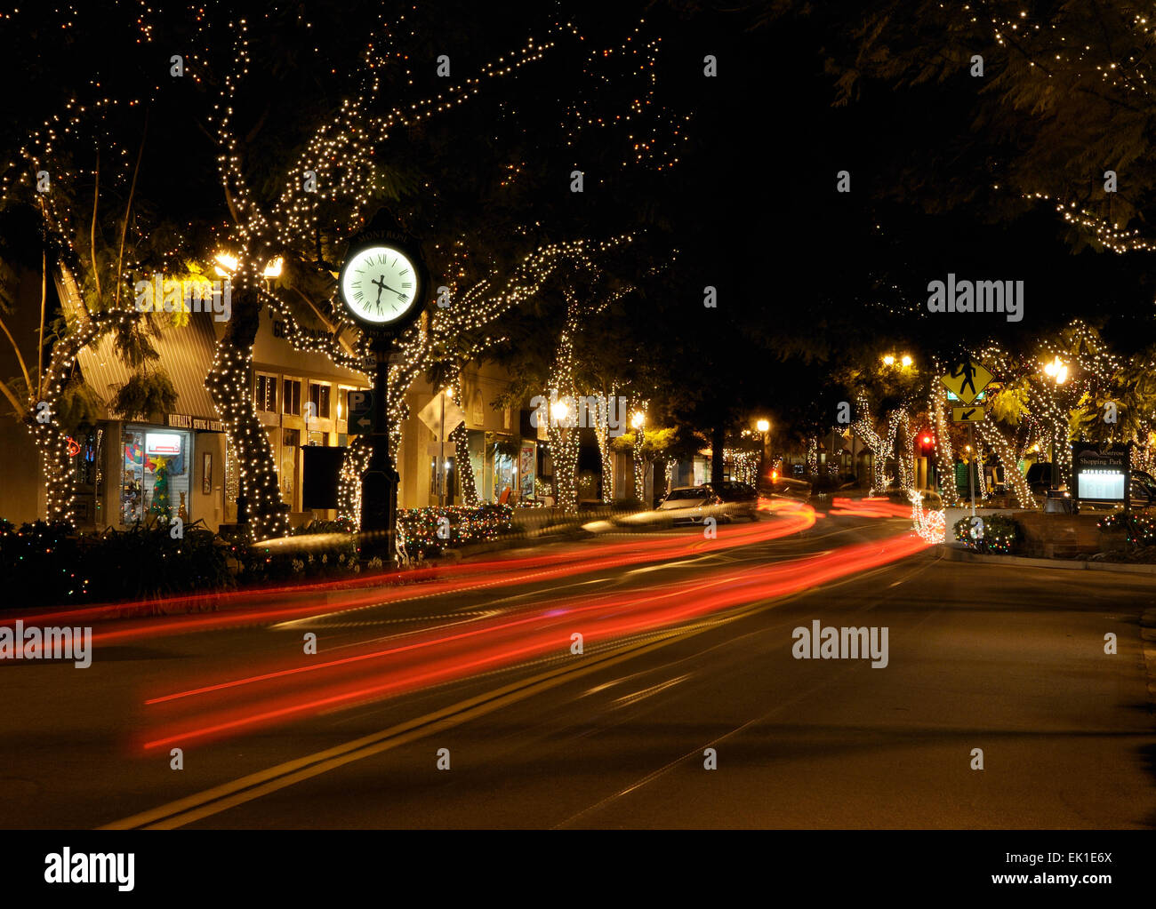 Christmas lights on main street Stock Photo - Alamy