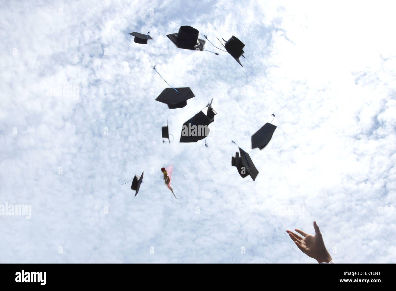 Graduation hat thrown hi-res stock photography and images - Alamy