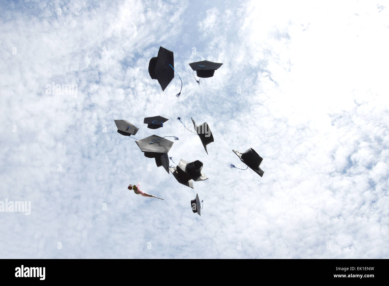 Graduation hat thrown hi-res stock photography and images - Alamy