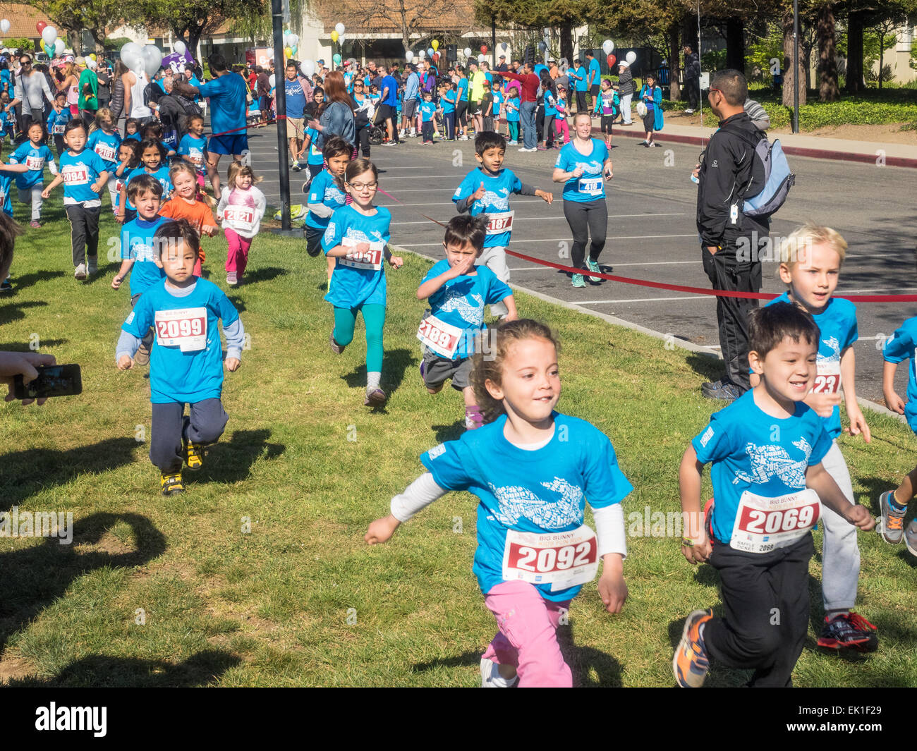 CUPERTINO, CA - APRIL 4: Annual Big Bunny Fun Run, an event that ...