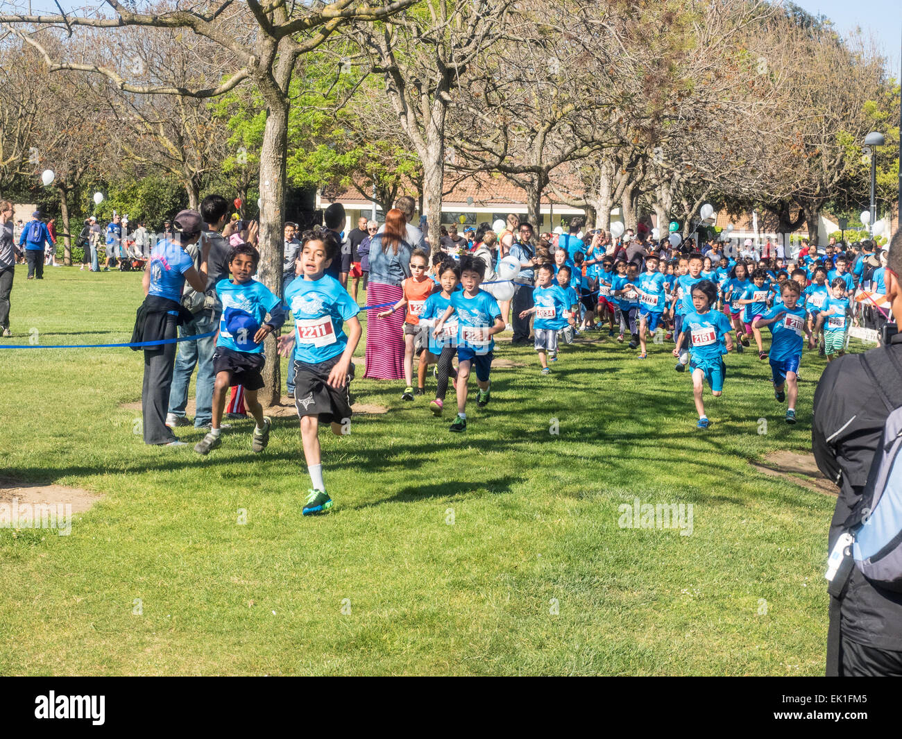 CUPERTINO, CA - APRIL 4: Annual Big Bunny Fun Run, an event that ...