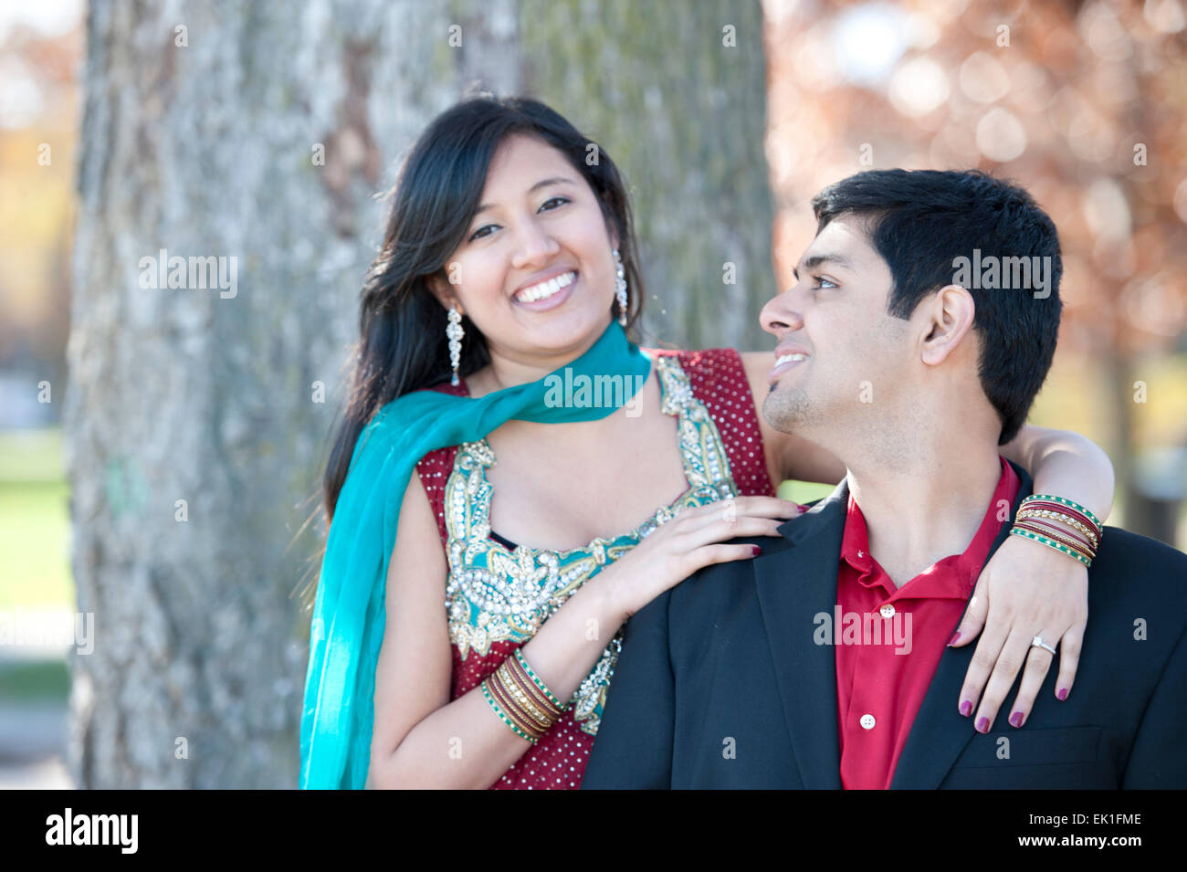 Young Happy Indian Couple Stock Photo - Alamy