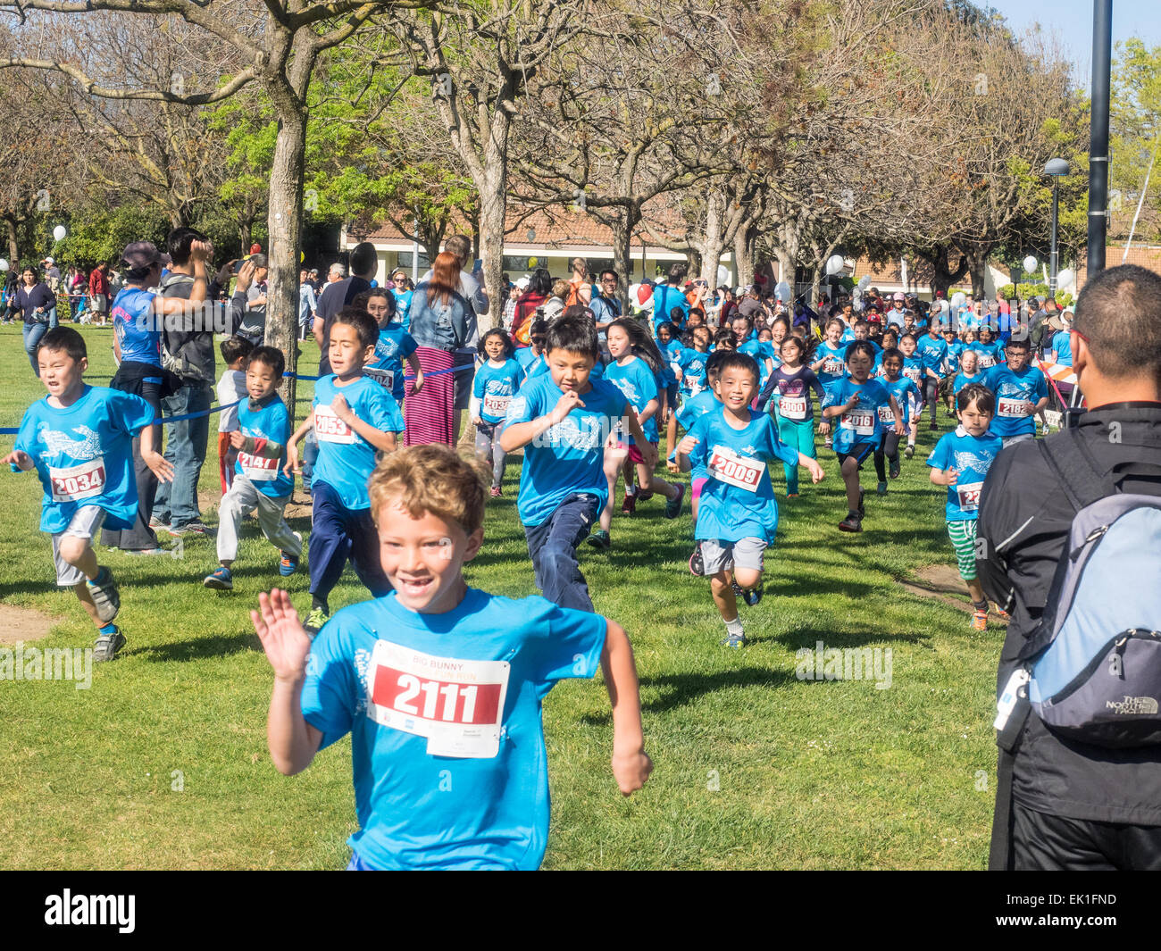 CUPERTINO, CA - APRIL 4: Annual Big Bunny Fun Run, an event that ...