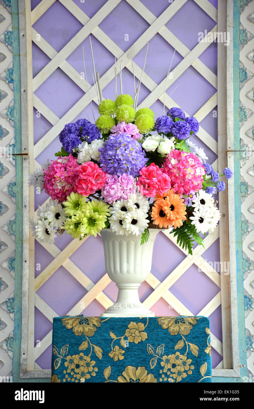 beautiful of colorful artificial flower bouquet Stock Photo - Alamy