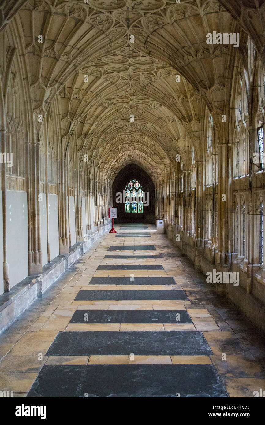 Corridor at Gloucester Cathedral Stock Photo - Alamy