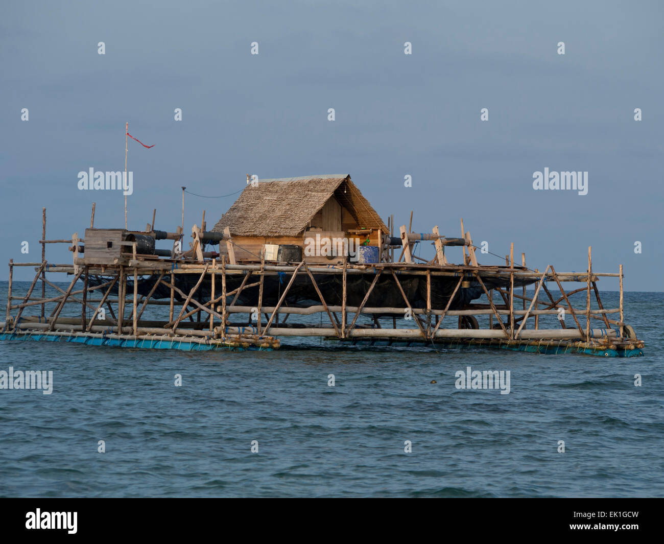 Mobile kelong, fishing house built on stilts in Bintan island, Sumatra ...