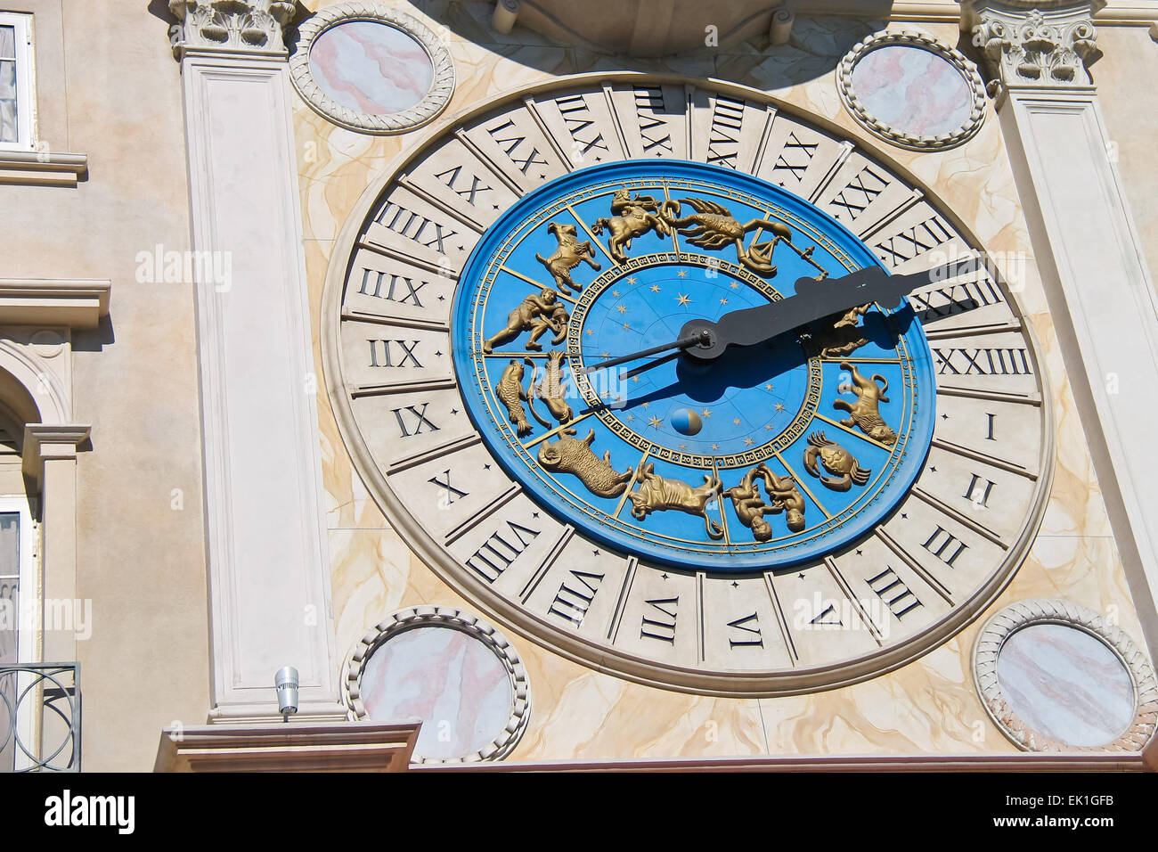 LAS VEGAS, NEVADA, USA - OCTOBER 20 : The clock on the tower in ...
