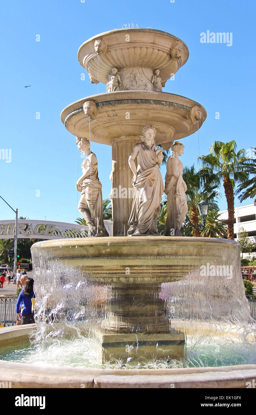 LAS VEGAS, NEVADA, USA - OCTOBER 20 : Italian-style fountain near ...