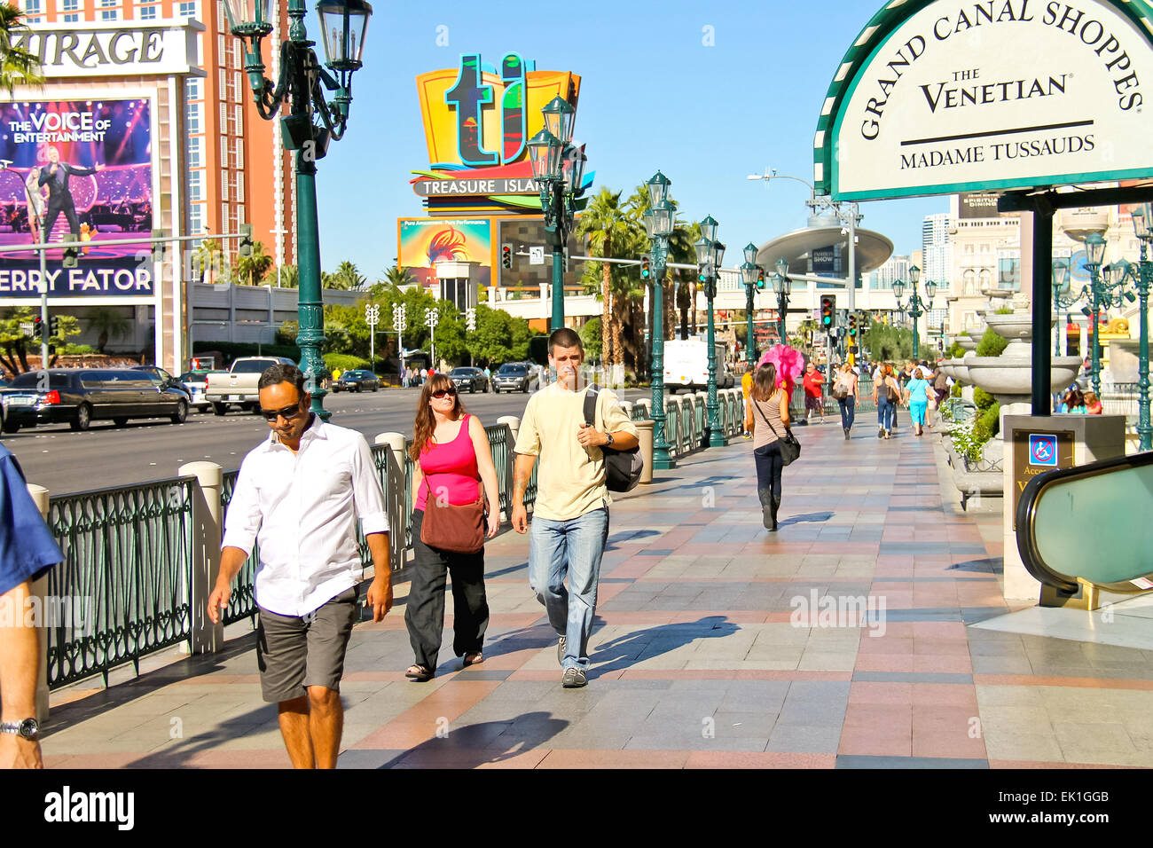LAS VEGAS, NEVADA, USA - OCTOBER 20 : Tourists on the Strip on October ...