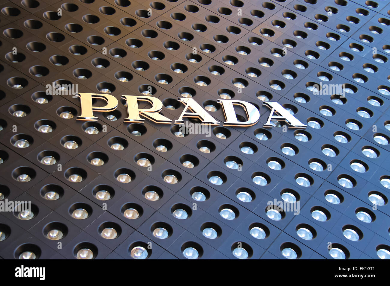 LAS VEGAS, NEVADA, USA - OCTOBER 21, 2013 : Trademark "Prada" in ...