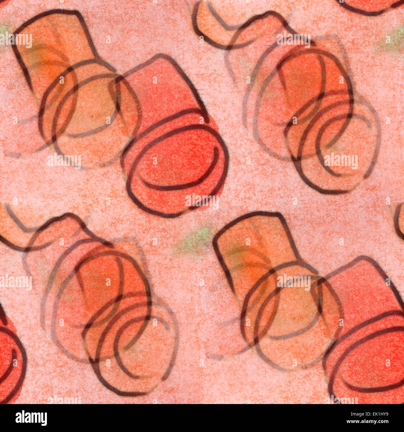 seamless red buckets figures texture background wallpaper patter Stock ...
