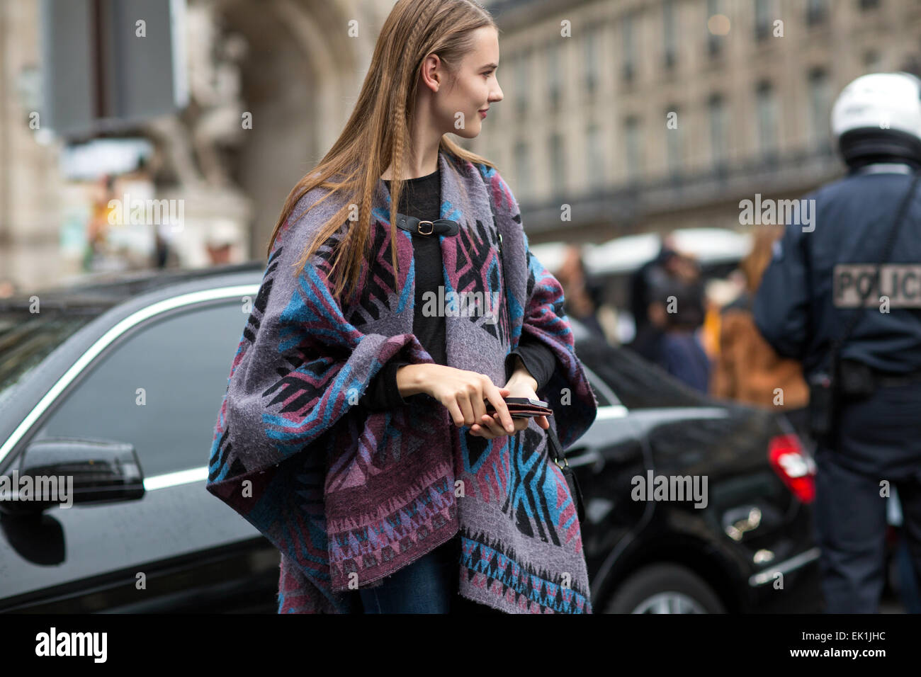 Paris Fashion Week - Spring/Summer 2015 - Streetstyle Featuring: Model ...