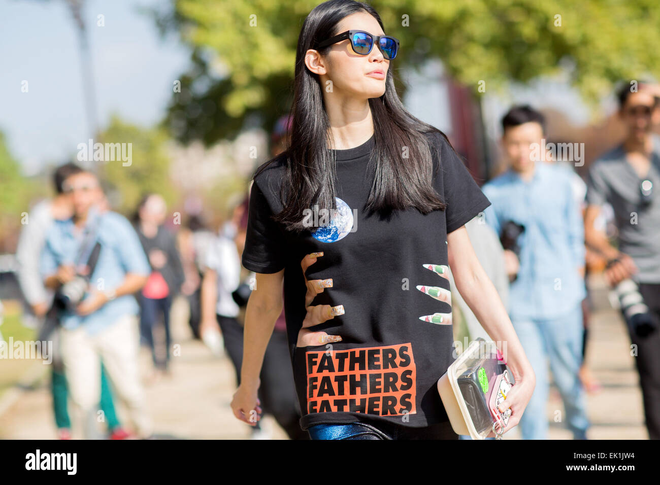 Paris Fashion Week - Spring/Summer 2015 - Streetstyle Featuring: Ming ...