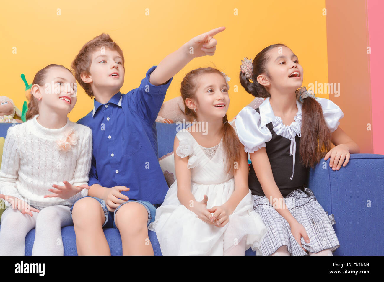 Children spend time in kids room Stock Photo - Alamy