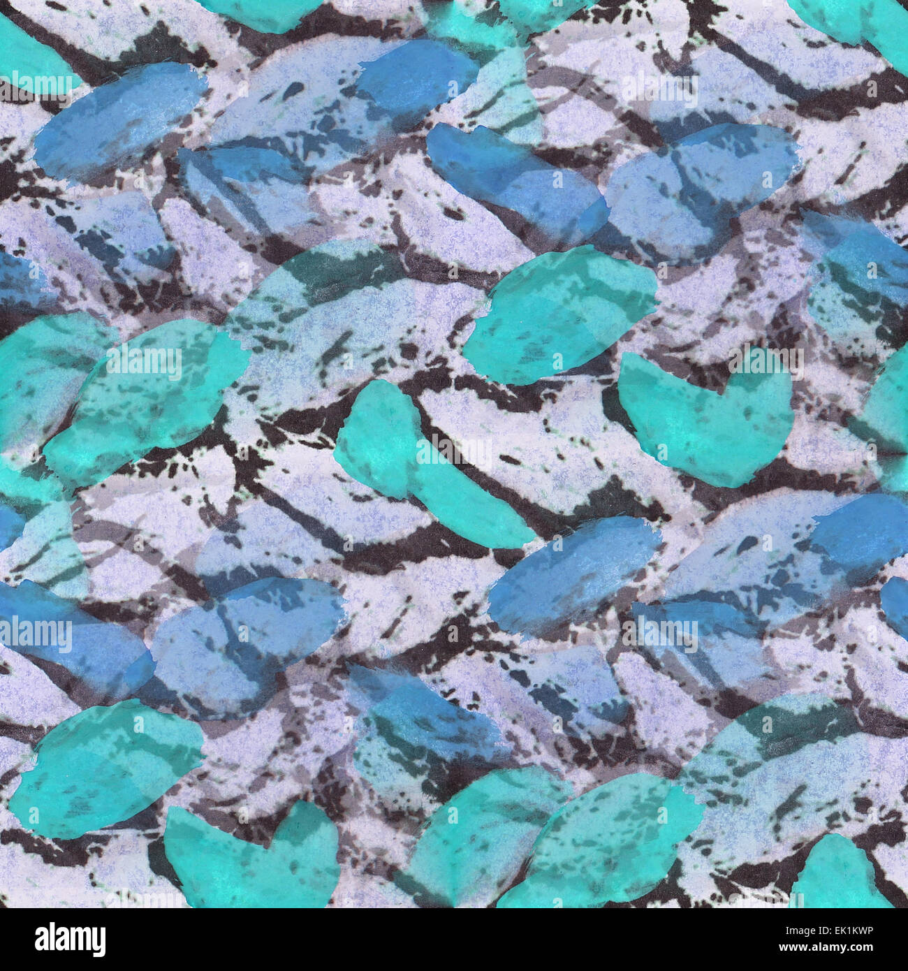 seamless turquoise, blue figures texture background wallpaper pa Stock ...