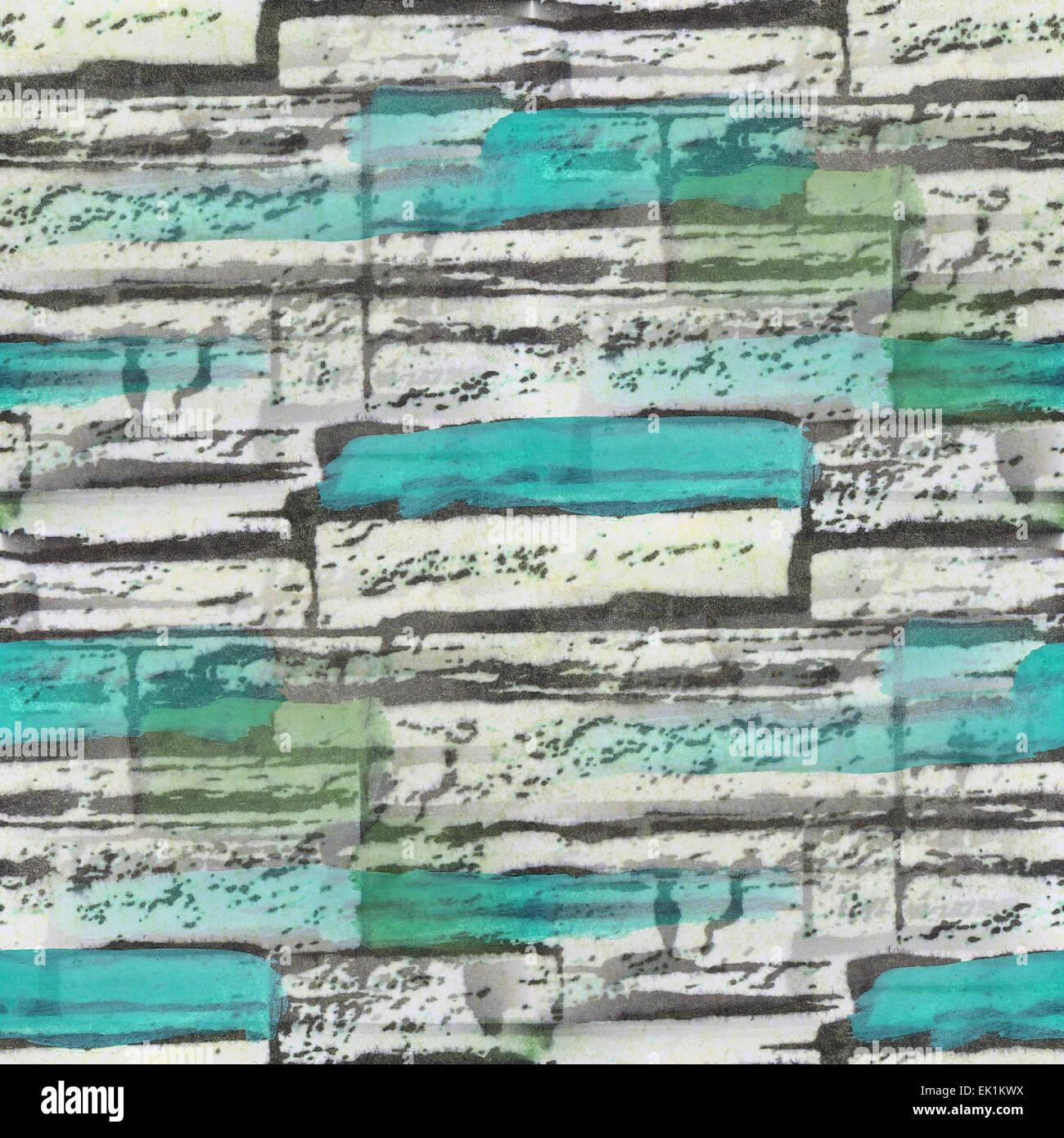 seamless turquoise, bog bricks texture background wallpaper patt Stock ...