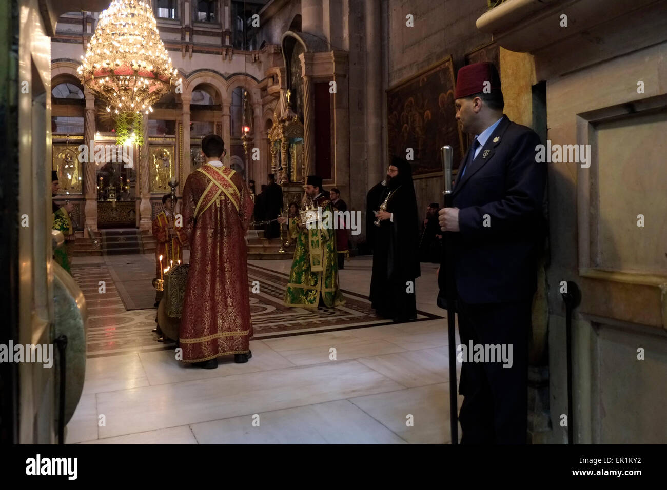 A Muslim consular guard, also known as “Kawas” wearing red tarboosh hat ...