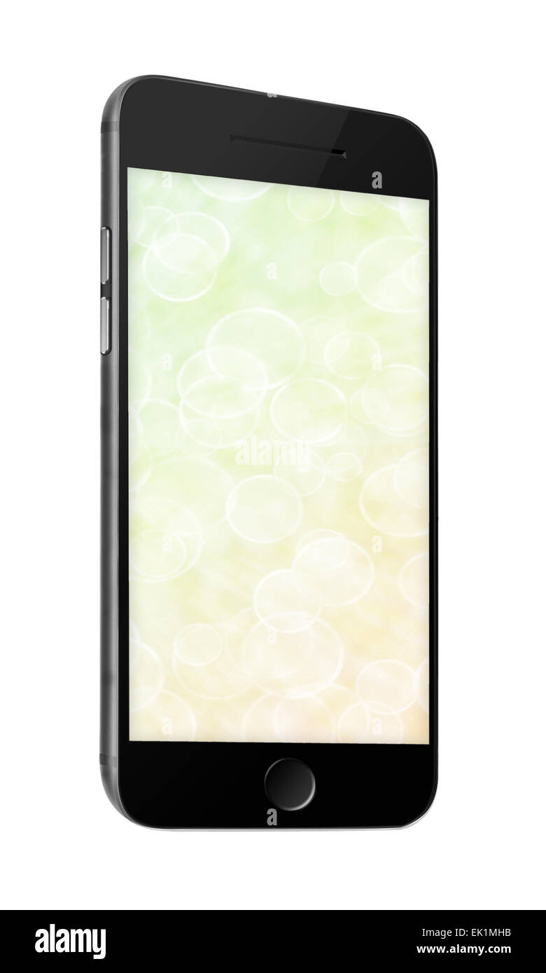 Mobile smart phone with abstract boken screen isolated on white ...