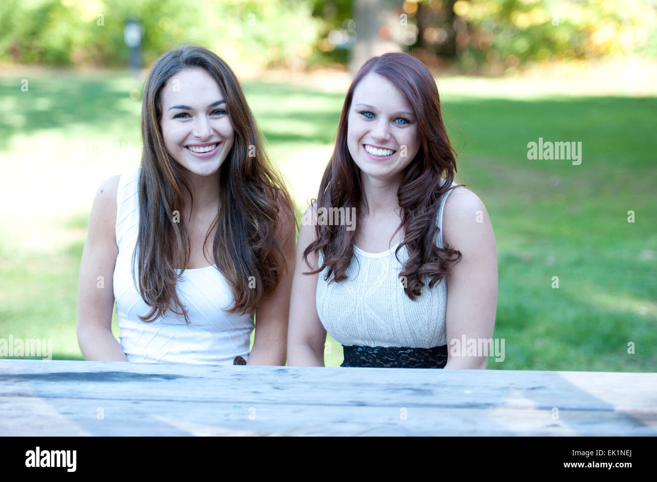 Happy Girls Posing Stock Photo - Alamy