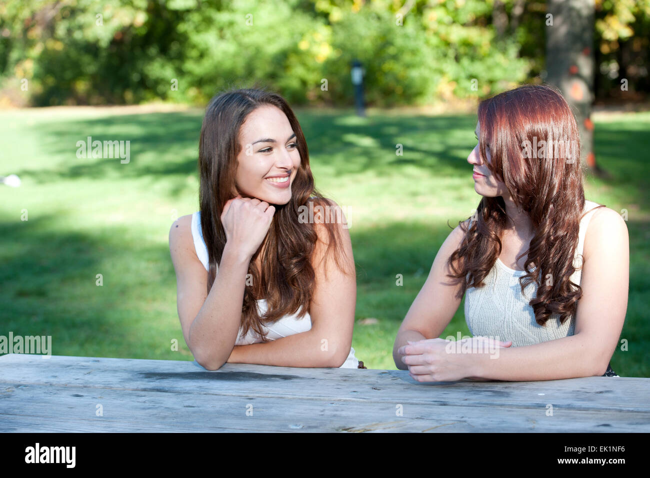 Happy Girls Looking Stock Photo - Alamy