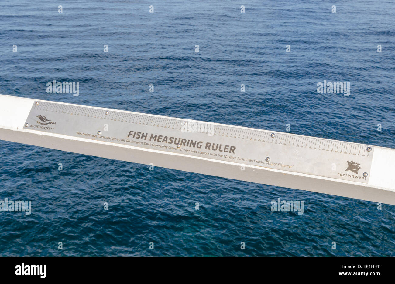 Busselton Jetty fish measuring ruler, Busselton, Western Australia ...