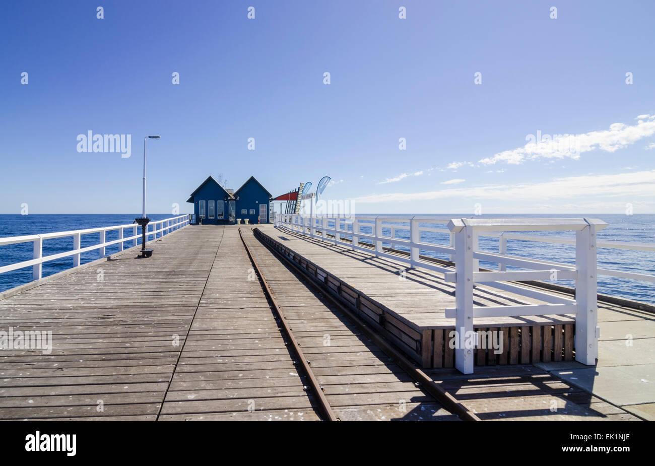 Busselton Jetty Underwater Observatory at the end of the long jetty ...