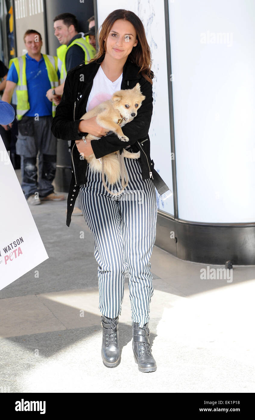 Lucy Watson arrives a the Peta Photocall in Covent Garden Featuring ...