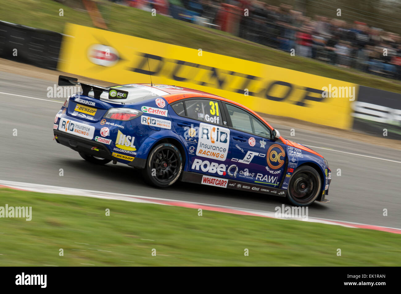 Brands Hatch, Fawkham, Longfield, UK. 5th April, 2015. Jack Goff and MG ...
