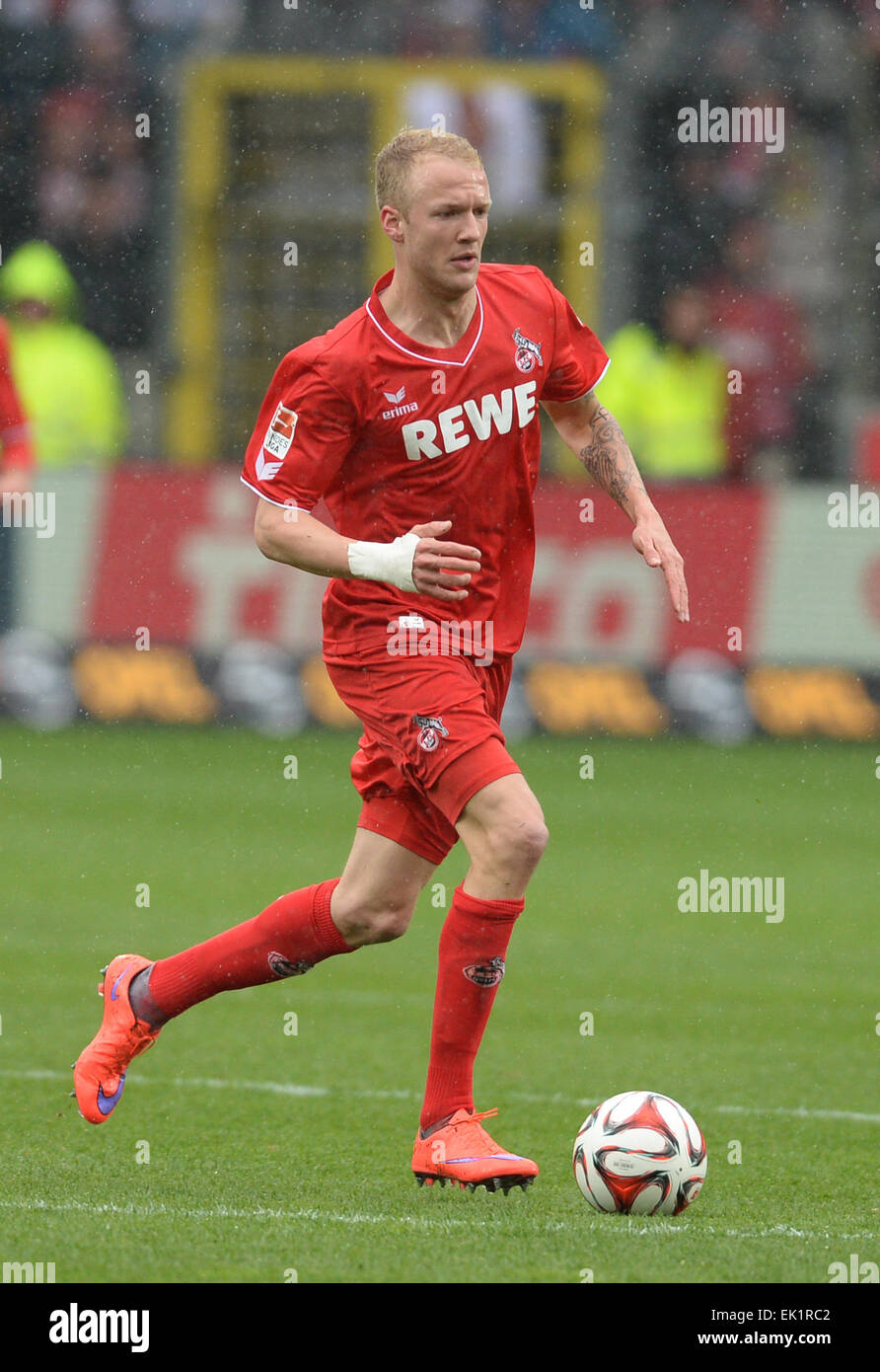 Freiburg, Germany. 4th Apr, 2015. Cologne's Kevin Vogt plays the ball ...