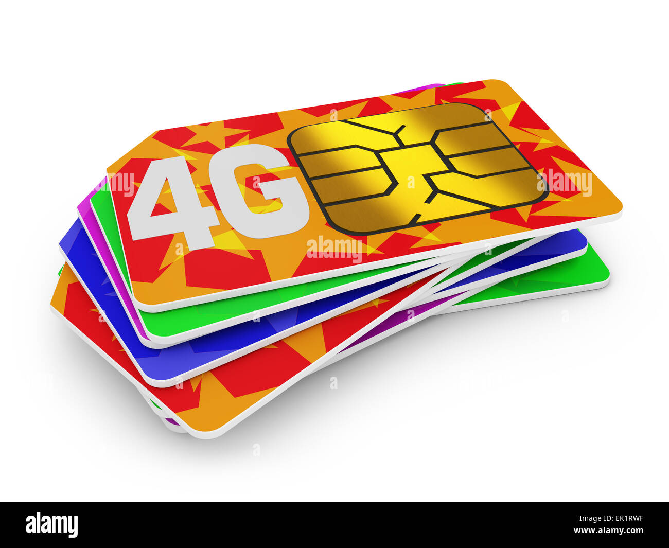 stack of sim cards with the inscription 4g on a white background Stock ...