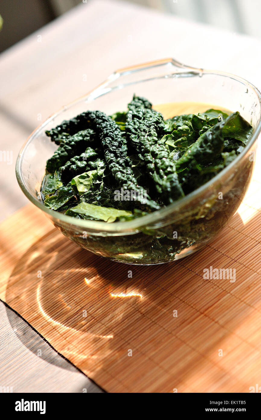 glass bowl with organic kale, aaa, blur, blurred, blurry, borecole ...