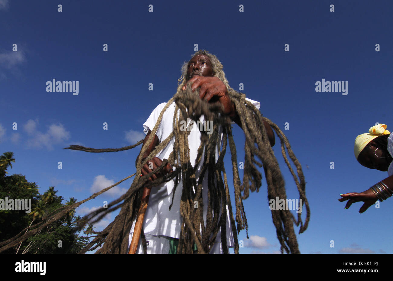 Devotees of the Ile Ijosin Otura Meji-Awon Osun Shrine participate in ...