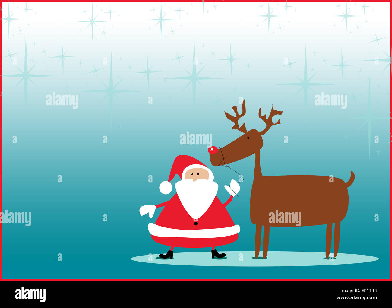 Santa and rudolph christmas background with space Stock Photo - Alamy