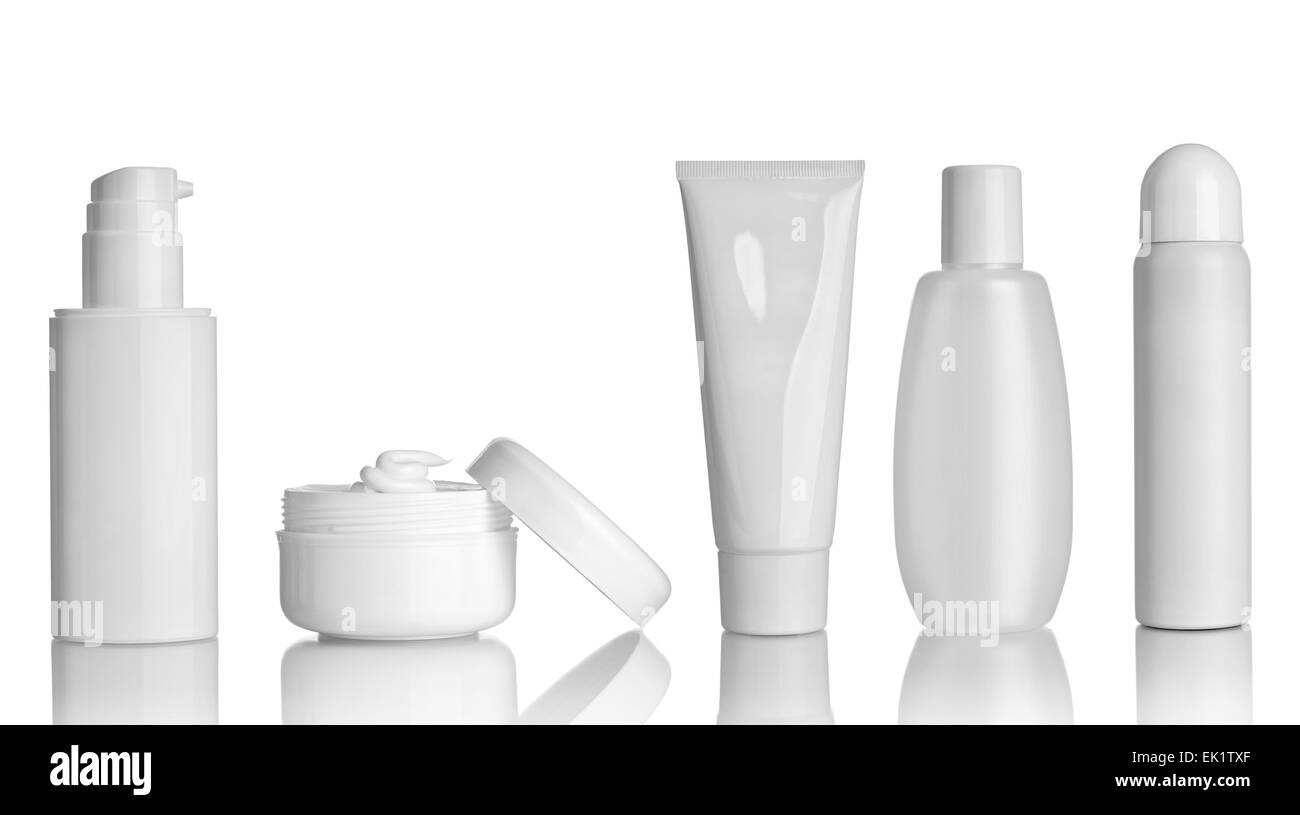 white cosmetics container Stock Photo - Alamy