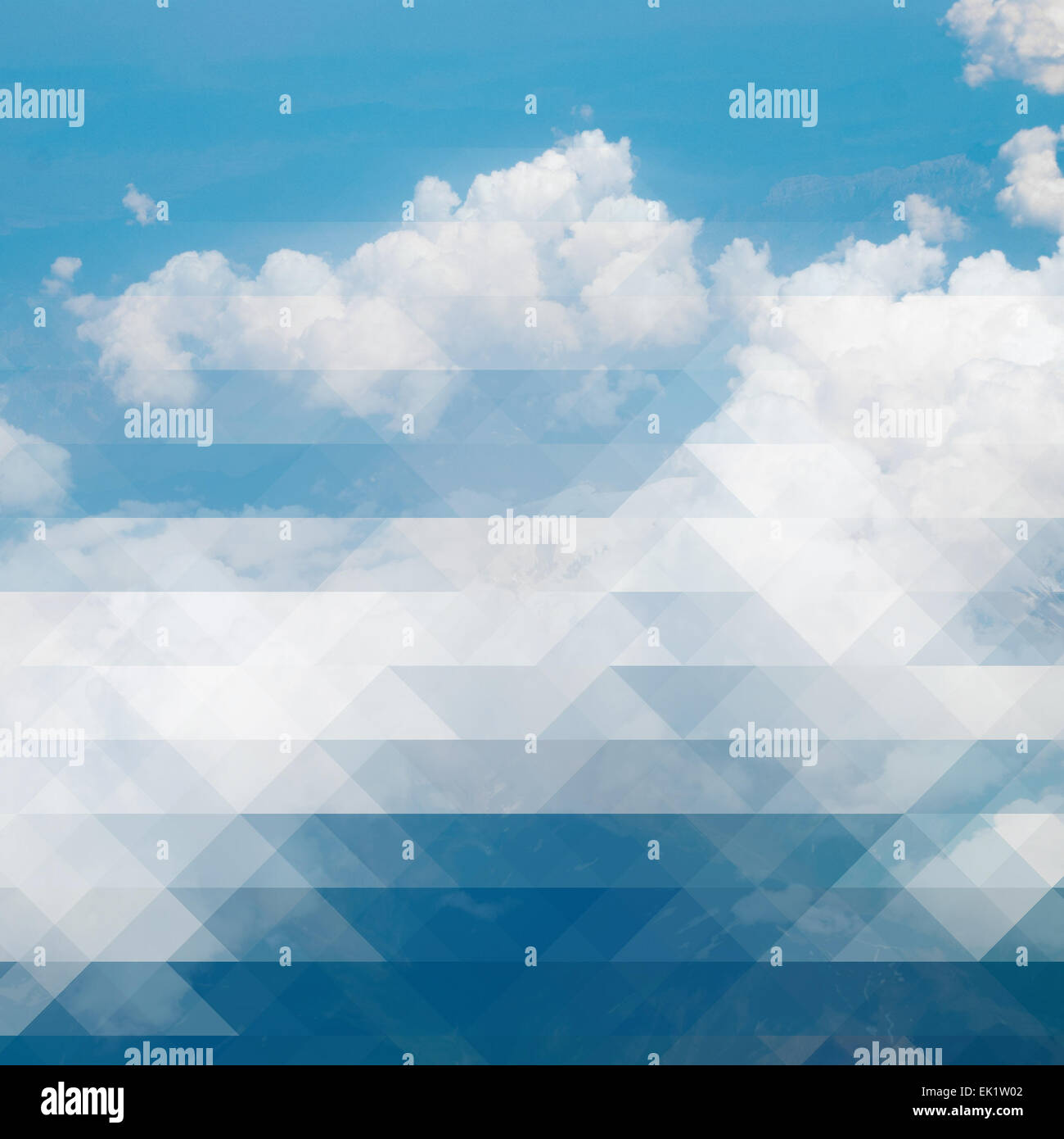 Clouds and blue sky - creative mosaic background Stock Photo - Alamy