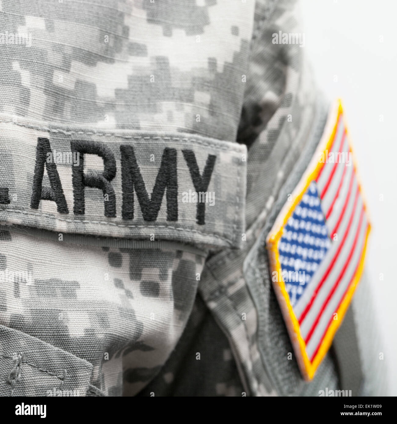 USA flag and U.S. Army patch on solder uniform Stock Photo - Alamy