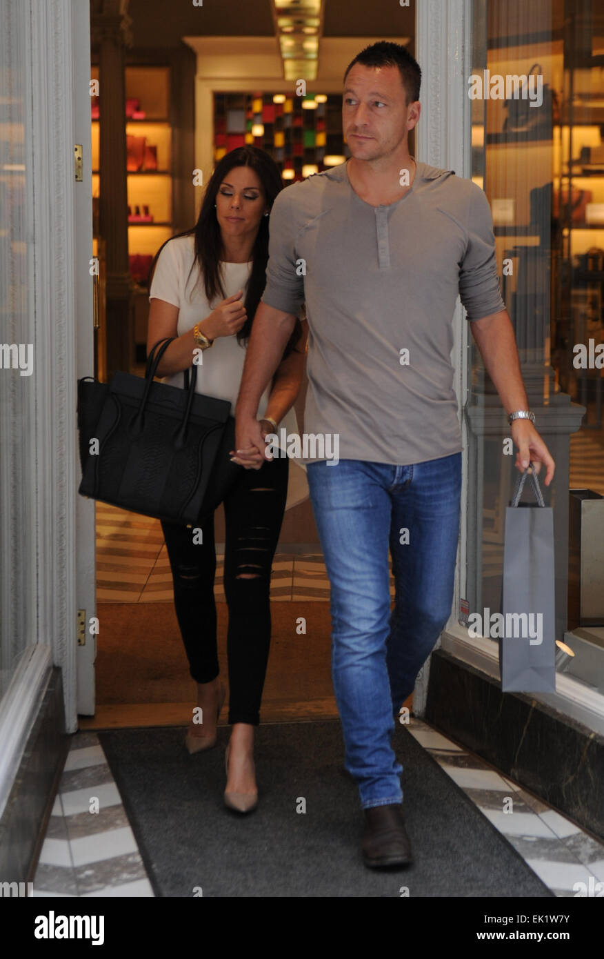 Chelsea football player John Terry and wife Toni out shopping in London ...