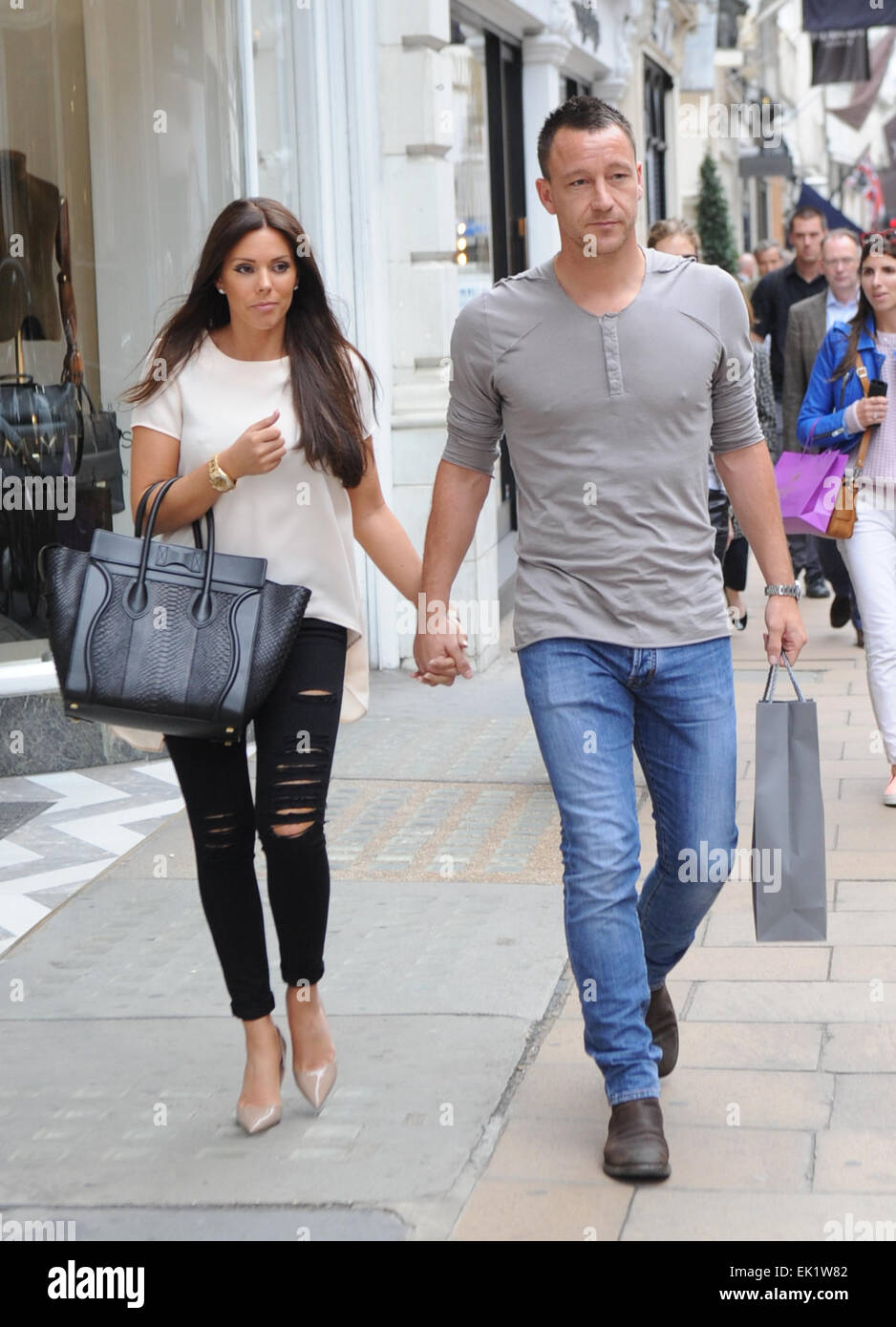 Chelsea football player John Terry and wife Toni out shopping in London ...