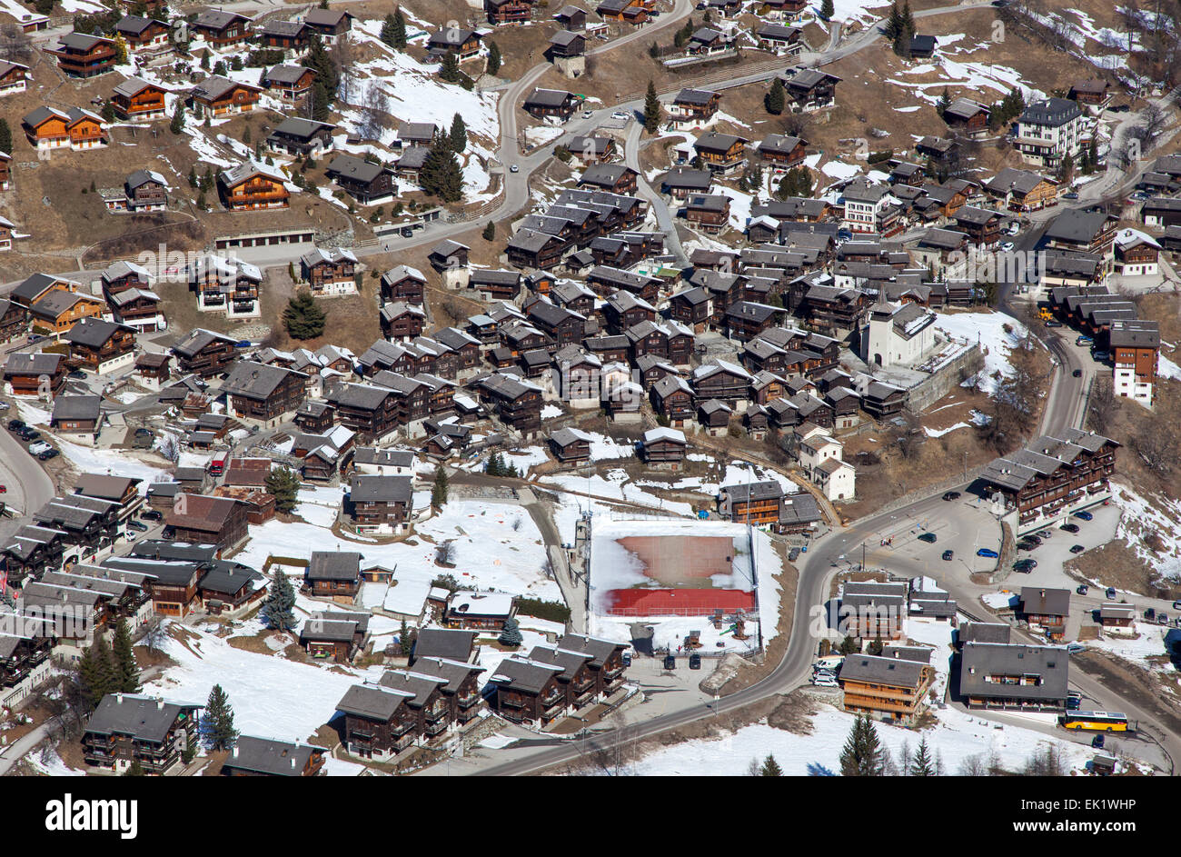 Aerial View Over the Village of Grimentz, Switzerland Stock Photo - Alamy