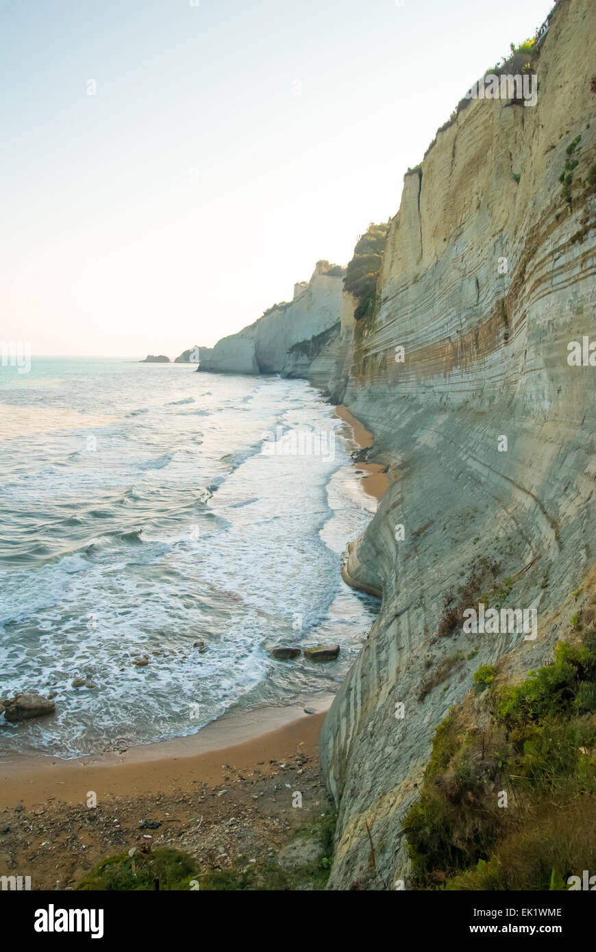 Loggas beach (Peroulades beach, Sunset beach) Corfu Island, Greece ...