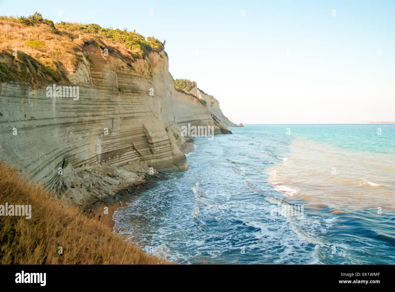 Loggas beach (Peroulades beach, Sunset beach) Corfu Island, Greece ...